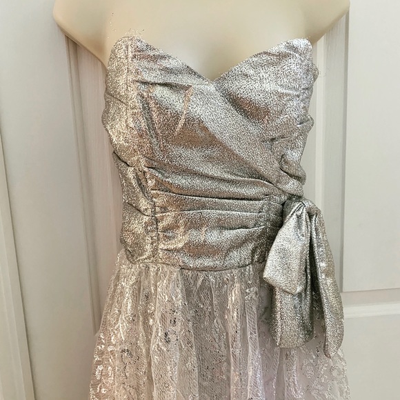Dresses | Metallic Silver Vintage Dress | Poshmark